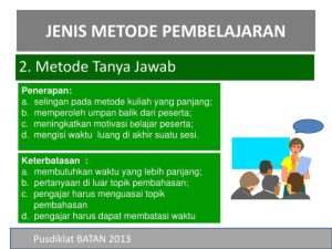 Metode Pembelajaran Just-in-Time Teaching Untuk Respons Segera - Identif